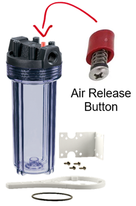 Why is water dripping from the red button on my water filter?