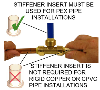 How can I remove the stiffener from a push-fit fitting?