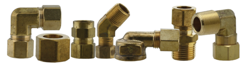 What is the pressure rating for brass compression fittings?