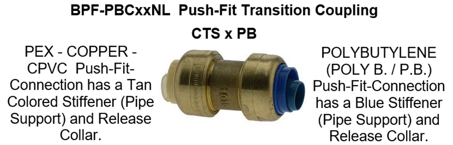 Which end of a BPF-PBCxxNL polybutylene (Poly B) transition coupling is ...