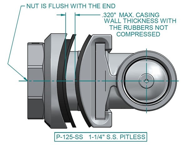 What is the maximum well casing wall thickness that a pitless adapter ...