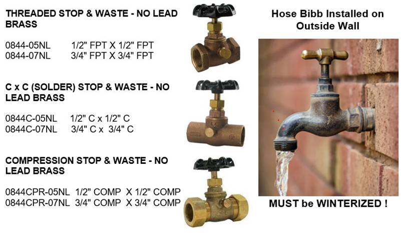 Where are “Stop & Waste Valves” used?