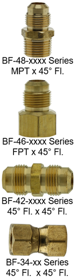 BF Series Brass Flare Fitting Information