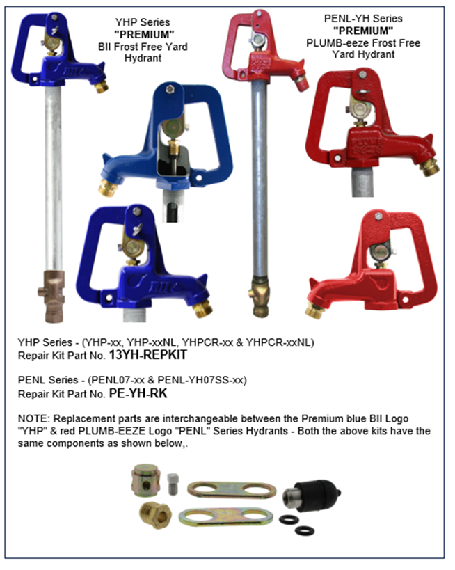 Which repair kit do I need for my frost free yard hydrant?