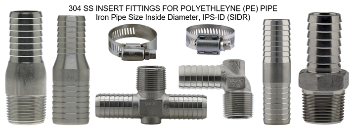 Are 304 stainless steel insert fittings suitable for direct burial?
