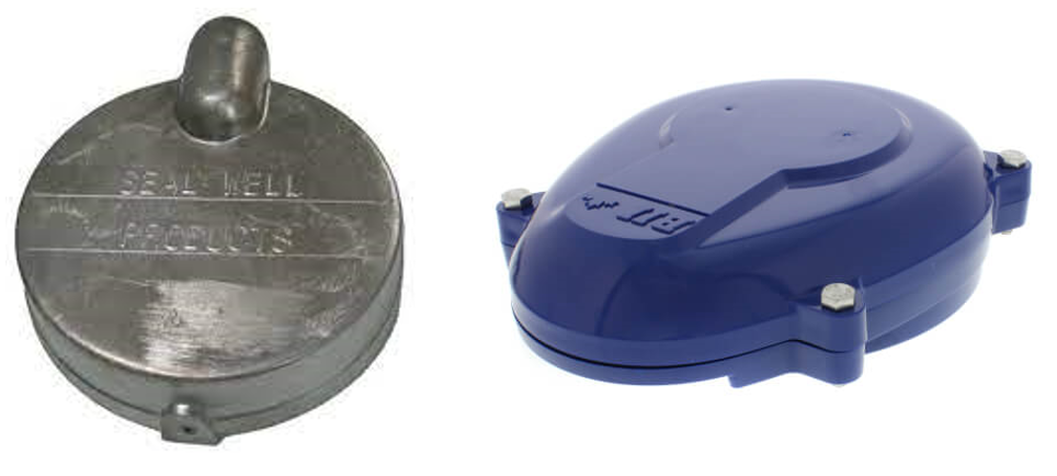 How do I identify a well cap model number for replacement parts?