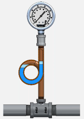 What does a pigtail syphon do?