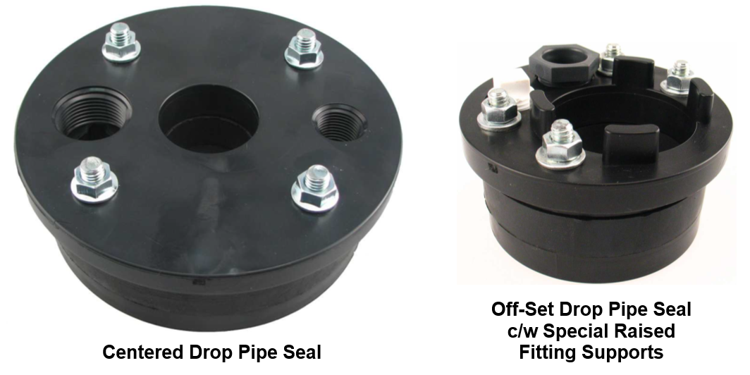 Why is the drop pipe hole offset in my ABS well seal?