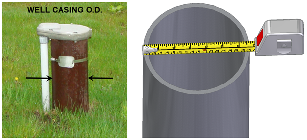 How do I measure my well casing to determine what size of well cap I need?