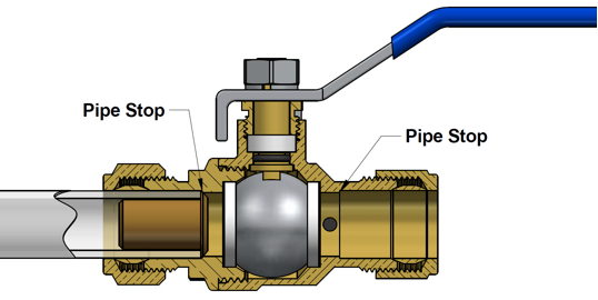 How do I properly install a compression ball valve?