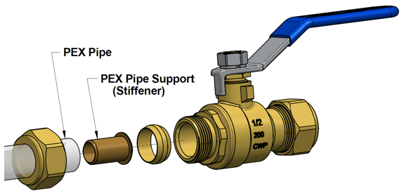 How do I properly install a compression ball valve?
