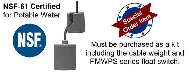 Are the 890 series cable weights for the float switches suitable for ...